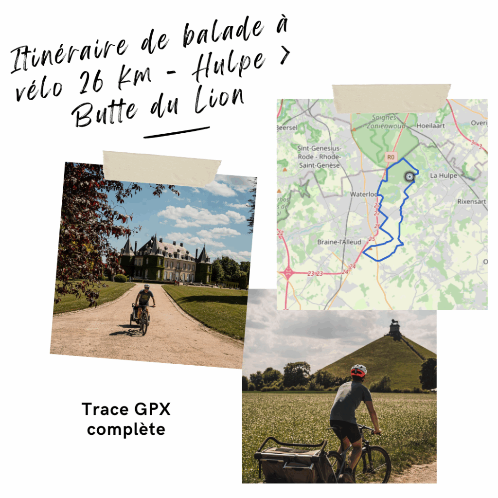 Trace GPX itinéraire balade vélo Château de la Hulpe à la Butte du Lion ...